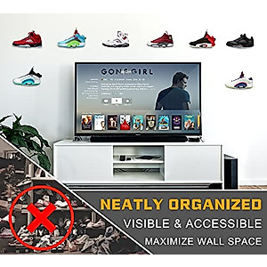 Forzacx Floating Shoe Display Set of 5, Sturdy Levitating Acrylic Shelf , Easy to Install Sneaker Shelves Storage, for Bedroom, Hallways etc - Display Your Top Shoes Maximize Wall Space