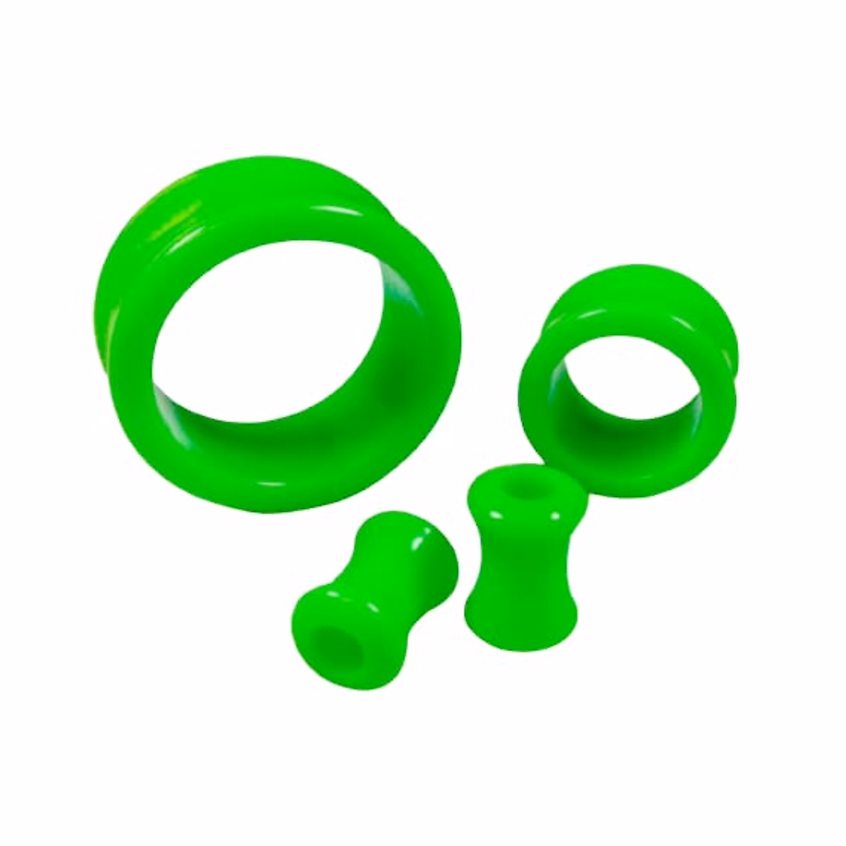 1&1/8" (28mm) Pair Solid Color Ear Tunnels Plugs Gauges - Green