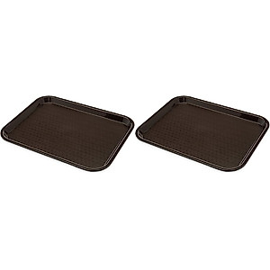 Carlisle FoodService Products Café Standard Cafeteria/Fast Food Tray, 11" x 14", Dark Brown (Pack of 2)