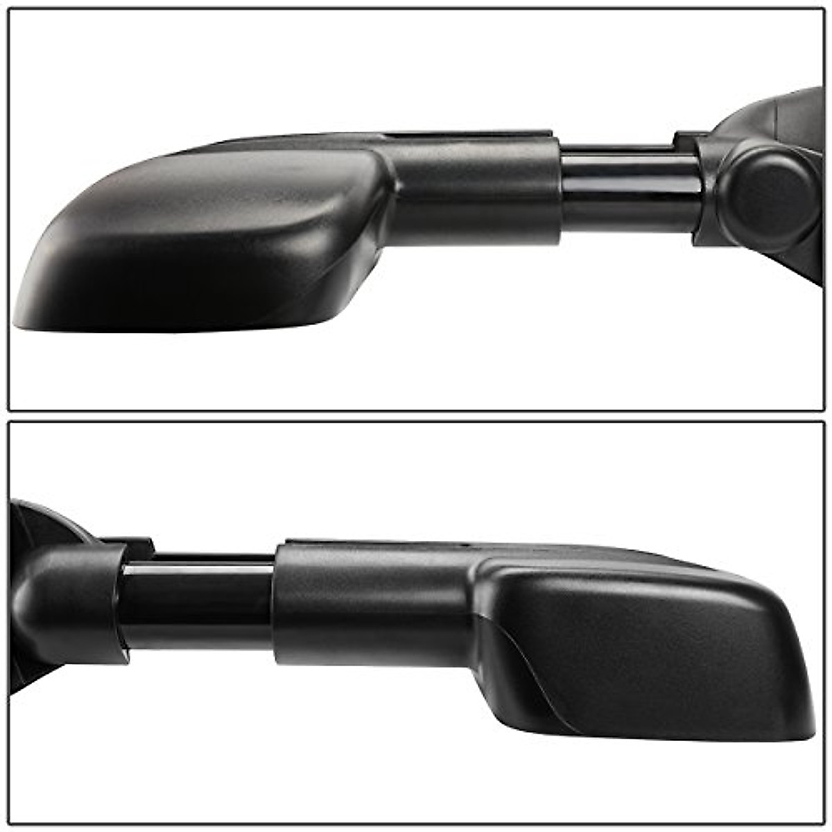 DNA Motoring TWM-001-T222-BK Pair of Manual Adjustment Towing Side Mirrors Compatible With 99-07 Silverado Sierra / 00-06 Suburban Tahoe Yukon,Black