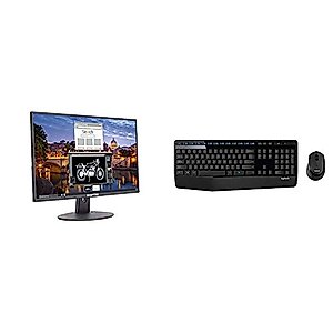 Sceptre E225W-19203R 22" Ultra Thin 75Hz 1080p LED Monitor 2X HDMI VGA Build-in Speakers & Logitech MK345 Wireless Combo â€“ Full-Sized Keyboard with Palm Rest and Comfortable Right-Handed Mouse