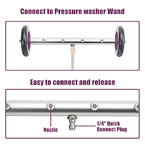 PWACCS Pressure Washer Undercarriage Cleaner – 16 Inch Power Washer Under Carriage Spray – High Pressure Washing Under Car Attachment with 3 Pcs Extension Wand – 4000 PSI