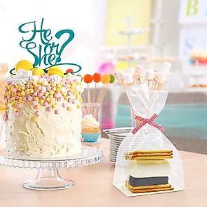 Yotelab Smores Bags, Flat Bottom Cellophane Bags, 4x2x8 Inches Gusseted Cellophane Bags With Paper Insert,100 Pieces