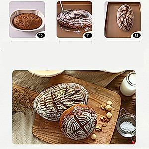 Autobestown Rattan Bread Basket,Proofing Baskets for Bread Baking,Oval Banneton Bread Basket,Natural Rattan Fermentation Fruit Tray Dough Storage (8.3x6x3inches)