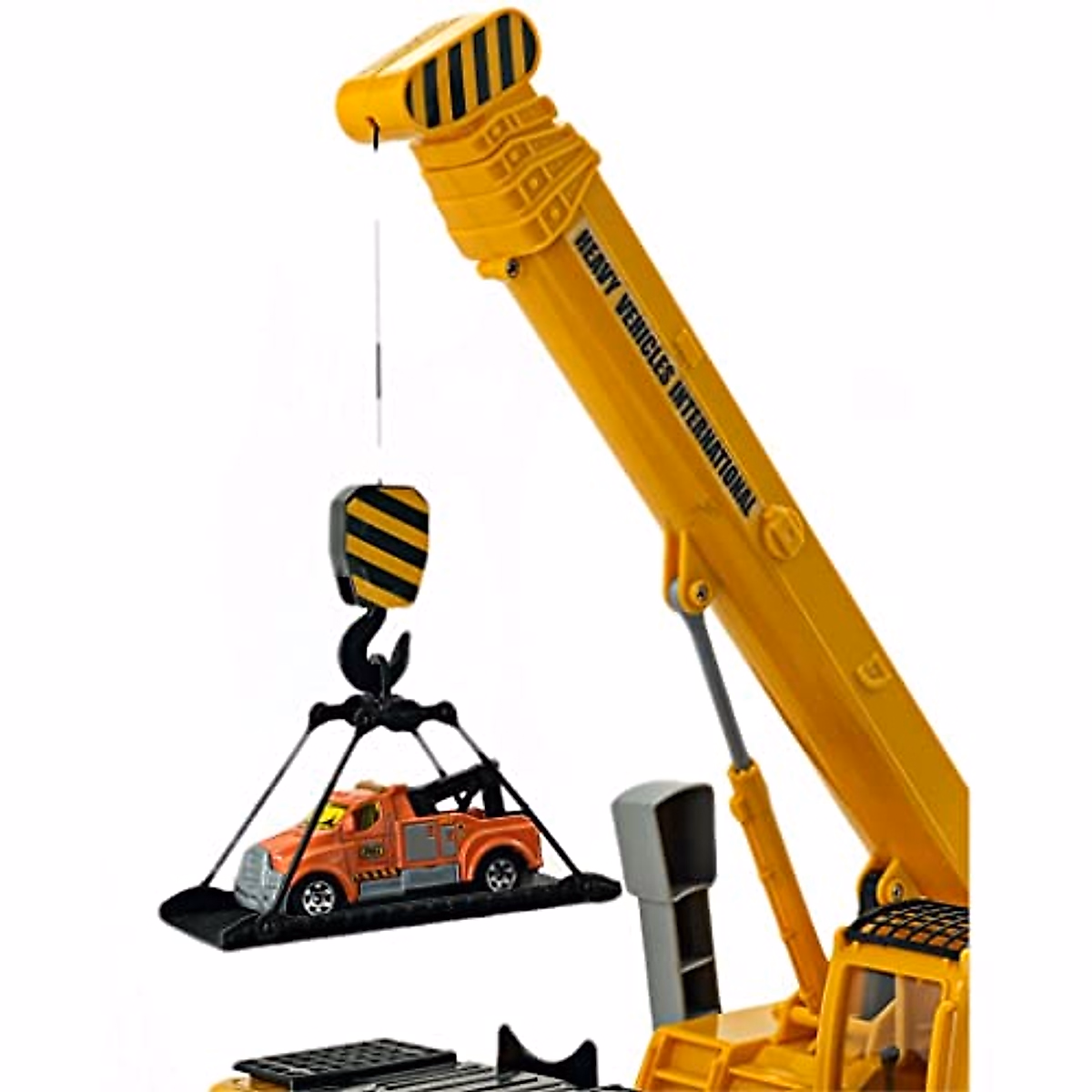 Big Daddy Trucks-Large Sized Friction Powered King Crane which extends to 1 ft Personal Accessories and Toys can be Used on This Truck