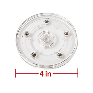 4 inch Lazy Susan Turntable Acrylic Ball Bearing Rotating Tray for Spice Rack Table Cake Kitchen Pantry Decorating TV Laptop Computer Monitor (360˚ Rotation)