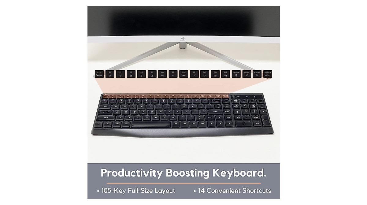 X9 Wireless Keyboard and Mouse Combo – Full Size & Ergonomic for Office