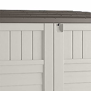 Suncast BMS2500 53 x 31.5 x 45.5 Horizontal 34 Cubic feet Resin Outdoor Storage Shed with Floor for Backyard, Garage, or Patio in Ivory (2 Pack)