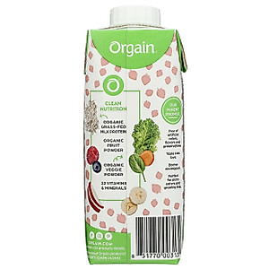 Orgain Organic Healthy Kids Strawberry Nutritional Shake, 8.25 Fluid Ounce - 12 per case.