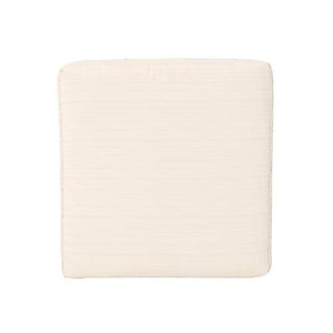 GDFStudio Outdoor 16 Inch Multibrown Wicker Ottoman Seat with Beige Water Resistant Cushion