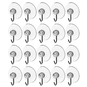 Baglaum Suction Sucker Window Hooks Clear Wire Hook 32MM (Pack of 20)