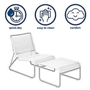 CosmoLiving by Cosmopolitan 88859WHG1E, Lita 2 Piece Patio Lounge and Ottoman Set, White
