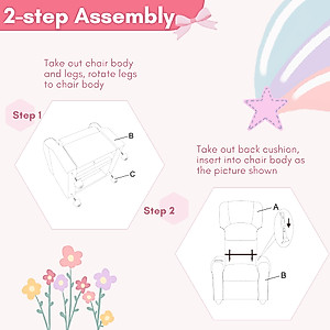 JC HOME Candy Kids Reclining Chair Leather Recliner Sofa Toddler Youth Children Child Ages 1-6