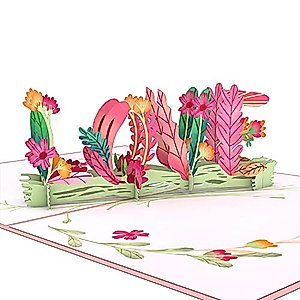 Lovepop Floral Love Pop Up Card, 5x7-3D Greeting Card, Pop Up Card for Mom, Anniversary Card for Wife, Love Card, Thinking of You