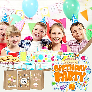 Moretoes 75pcs Small Gift Bags 5.25x3.75x8 Inches Brown Kraft Paper Bags with Handles Bulk, Retail Bags for Small Business, Shopping Bags, Birthday Wedding Party Favor Bags, Merchandise Bags