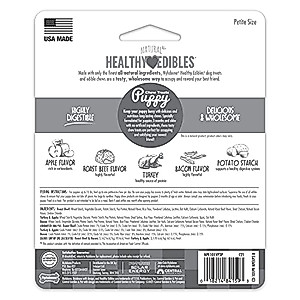 Nylabone Healthy Edibles Natural Puppy Treats Variety Pack - Puppy Supplies - Roast Beef, Bacon, Turkey & Apple Flavors, X-Small/Petite (3 Count)