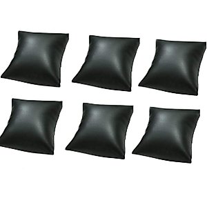 SYBL 6 Pcs Black Leather Watch Pillow Bracelet Pillow Display Jewelry Display Pillow Bracelet Bangle Cushions Jewelry Organizer Holder 3.1 x 3.5 Inch