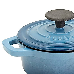 Smith & Clark 1-Quart Enameled Cast Iron Dutch Oven Pot with Lid, Blue