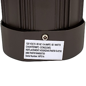 IMM Ice Machine Motor Replacement for Hoshizaki S-0730 Ice Machine Motors Includes mounting Plate, 14 inch Cable & Plug.