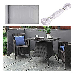 GDMING Balcony Privacy Screen Outdoor PVC Decoration Fence Cover 100% Visibility Reduce Weatherproof for Deck Terrace Wind Screen Including Rope, 65 Sizes (Color : Gray, Size : 1.3x3m)