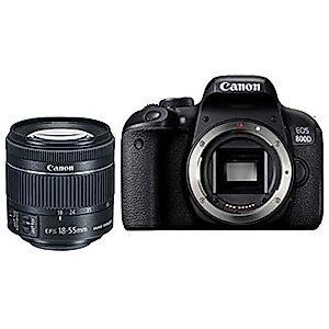 Canon EOS Rebel 800D / T7i DSLR Camera with 18-55 4-5.6 is STM Lens 1895C002 + 64GB Memory Card + Case + Card Reader + Flex Tripod + Hand Strap + Cap Keeper + Memory Wallet (Renewed)