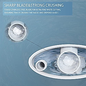 600W Macerator Toilet Pump for Macecrating Toilet, Sewerage Sump Pump for Basement Room Toilet, for Upflush Waste Water, with 4 Water lnlets Connectable Sink, Shower Room, Laundry, Tub