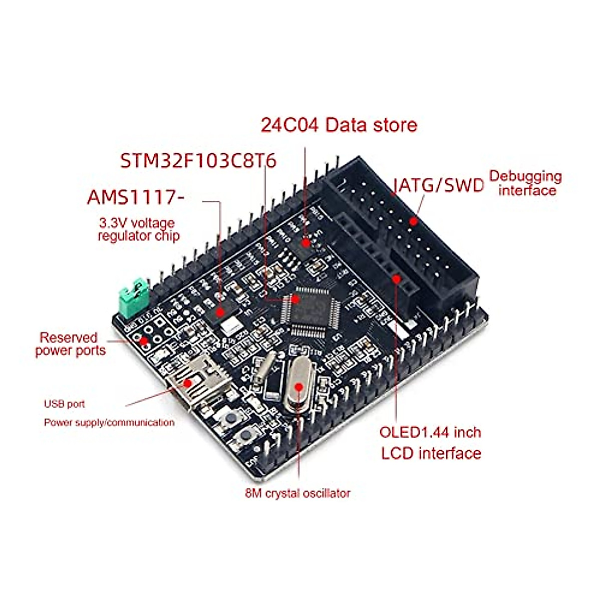 MAKIVI STM32F103C8T6 Development Board STM32 Microcontroller Learning Board Experiment Board