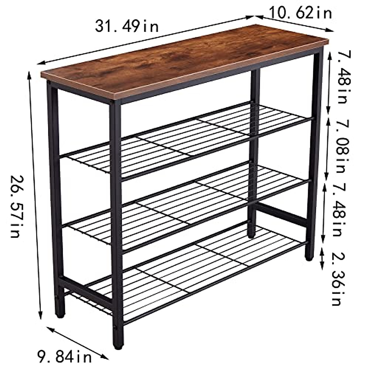 Wire Shelving Unit Metal Shelf Storage Shelves with 4 Tier Layer Rack Strong Rack Free Standing Display Storage Shelf Plant Flower Stand Low Organization Shelf Rack for Kitchen Living Room,4 Tier