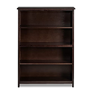 Roseberry Kids Contemporary Wood Vertical Bookcase in Chocolate