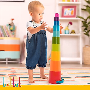 Battat Stacking Cups, Plastic Nesting Toys for Water and Sand, 18M Plus, 10 Pieces