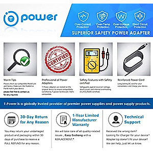 T-Power AC Adapter for 9vdc~ Brother P-Touch PT-D200 PTD200 PT-D200VP PT-D210 Label Maker Replacement (AD-24 AD-24ES AD-20 AD-30 AD-60) Inner-Negative ONLY Switching Power Supply Cord