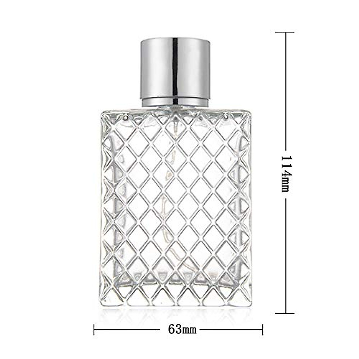 ConStore 2pcs 100ml Square Grids Carved Perfume Bottles Clear Glass spray bottle Empty Refillable fine mist Atomizer Portable Travel Cologne Atomizers Fragrance Containers Sprayer for Party Home