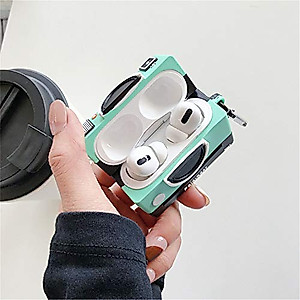 Joyleop(Green Camera) for Airpods Pro 2019/Pro 2 Gen 2022 Case Cover, 3D Cute Cartoon Funny Fun Cool Stylish Pattern,Soft Silicone Air pods Character Skin Keychain Accessories Kits for Airpod Pro 2019