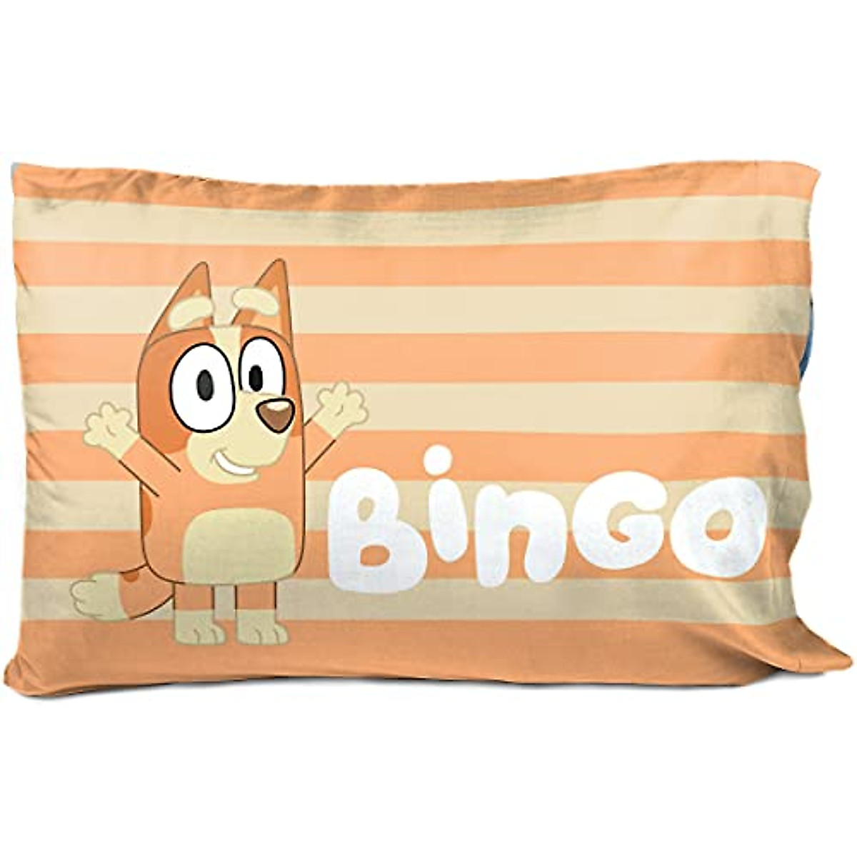 Jay Franco Bluey Hello 1 Single Reversible Pillowcase - Double-Sided Kids Super Soft Bedding (Official Bluey Product)
