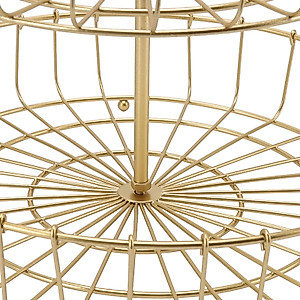 Tiered Fruit Bowl, 2 Tier Fruit Basket, Golden Fruit Basket Iron Round Golden Nordic Household Snack Storage Tray For Party Desktop Kitchen