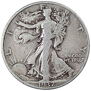 1937 Liberty Walking Half Dollar VG Very Good 90% Silver 50c US Coin Collectible