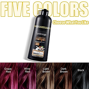 Natural Hair Color Shampoo with 100% Gray Coverage - Hair Dye for Women (Grape Red Shade)