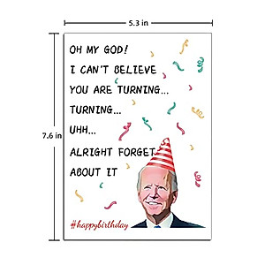 Ikassong Funny Joe Biden Forget Birthday Card 5.3"×7.6" with 2 Envelopes, for Men Women Him Her Bday Gag