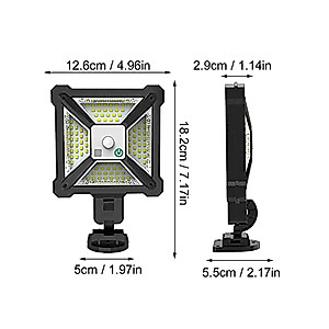 XCMVCN Solar Outdoor Lights, IP65 Waterproof Motion Sensor Solar Powered Lights, 3 Intelligent Lighting Modes, with Remote Control,Wall Securi ty Lights for Fence Yard Garden Patio Front Door