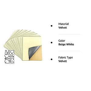 20 Pcs Self Adhesive Velvet Flocking Liner for Jewelry Drawer,Box Lining，Self Adhesive Velvet Liner Flocked Fabric (Beige White)