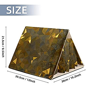 Y-DSIWX Guinea Pig Hideout House Bed, Geometric Triangle Pattern Gold Rabbit Cave, Squirrel Chinchilla Hamster Hedgehog Nest Cage