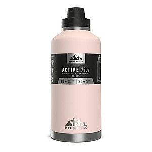 Hydrapeak 72 oz Large Insulated Water Bottle, Leak Proof Water Bottle for Hot & Cold Liquid, 72oz Water Bottles, Water Jug, Stainless Steel (Seashell)