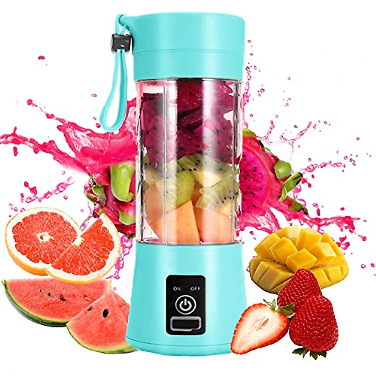 LSXX Portable Blender Mini Juicer Cup Personal Blender Rechargeable with USB Travel Smoothie Blender Juice Mixer for Shakes、Smoothies、Fruit Juice、Milk Home