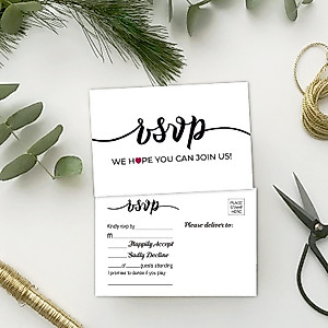 TENTADO RSVP Postcards, 50 Pack Rsvp Cards, Response Cards, Reply Cards Perfect for Wedding, Bridal Shower, Baby Shower, Birthday, Engagement, Bachelorette Party Invitations, 4X6 Inch.