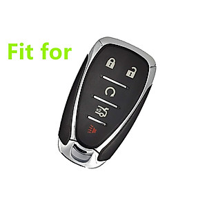 Silicone Smart Key Fob Cover Case Protector Keyless Remote Holder for 2016-2024 Chevy Malibu Camaro Trax Traverse Sonic Cruze Volt Equinox Spark HYQ4EA