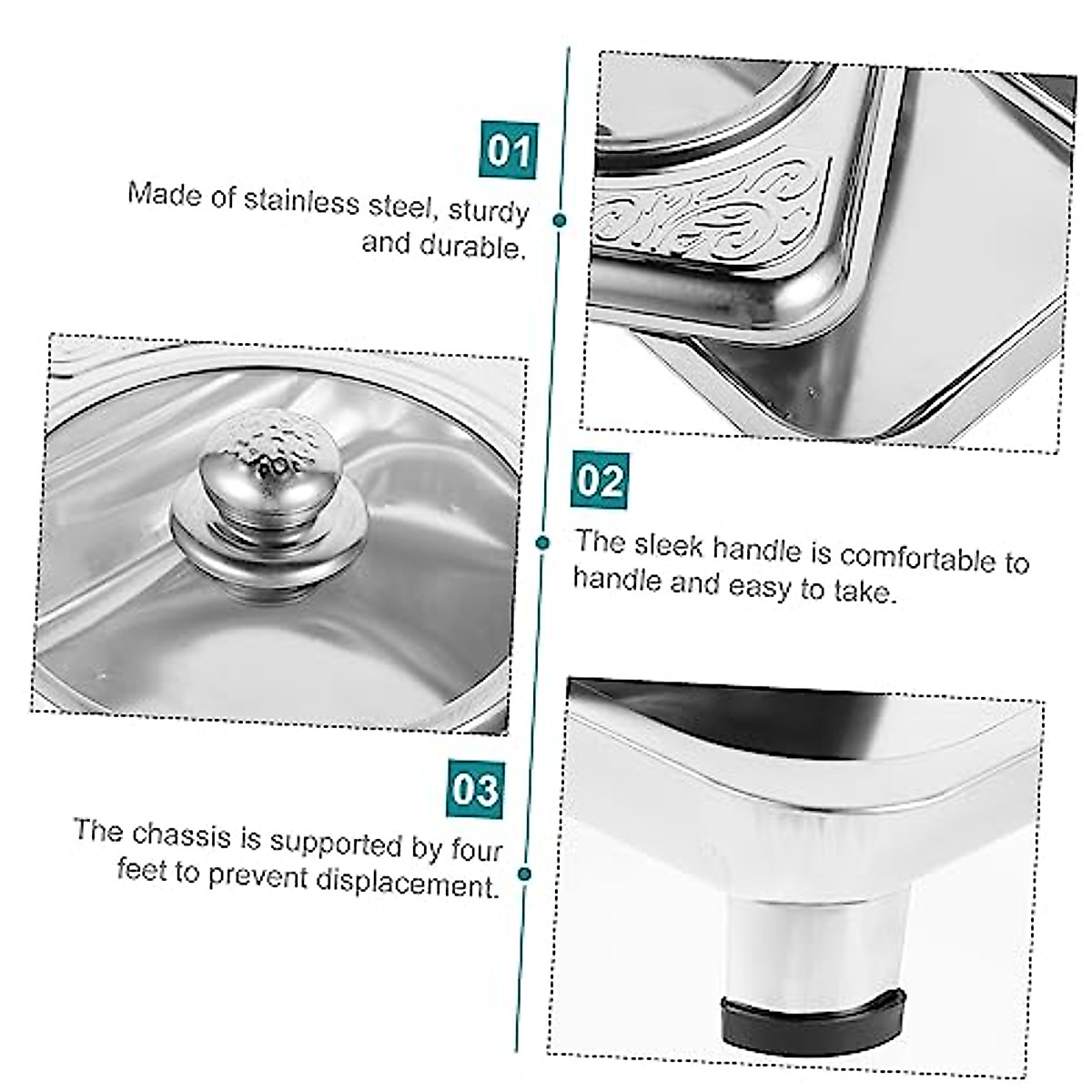 LABRIMP 1pc Dinner Plate to Go Plates with Lids Containers for Fruit Square Containers with Lids Chafing Dishes Cold Flat Square Tray Food Holding Plate Simple Tray Dish Tray Snack Platter