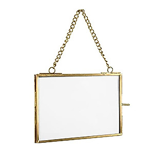 Main + Mesa Brass Framed Hanging Photo Frames, Set of 3