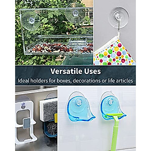 Pawfly 20 Pcs Suction Cups 1.8 Inch Clear Plastic Suction Pads for Home Organization and Decoration Strong Adhesive Sucker Holders for Kitchen Bathroom Window and Glass Door