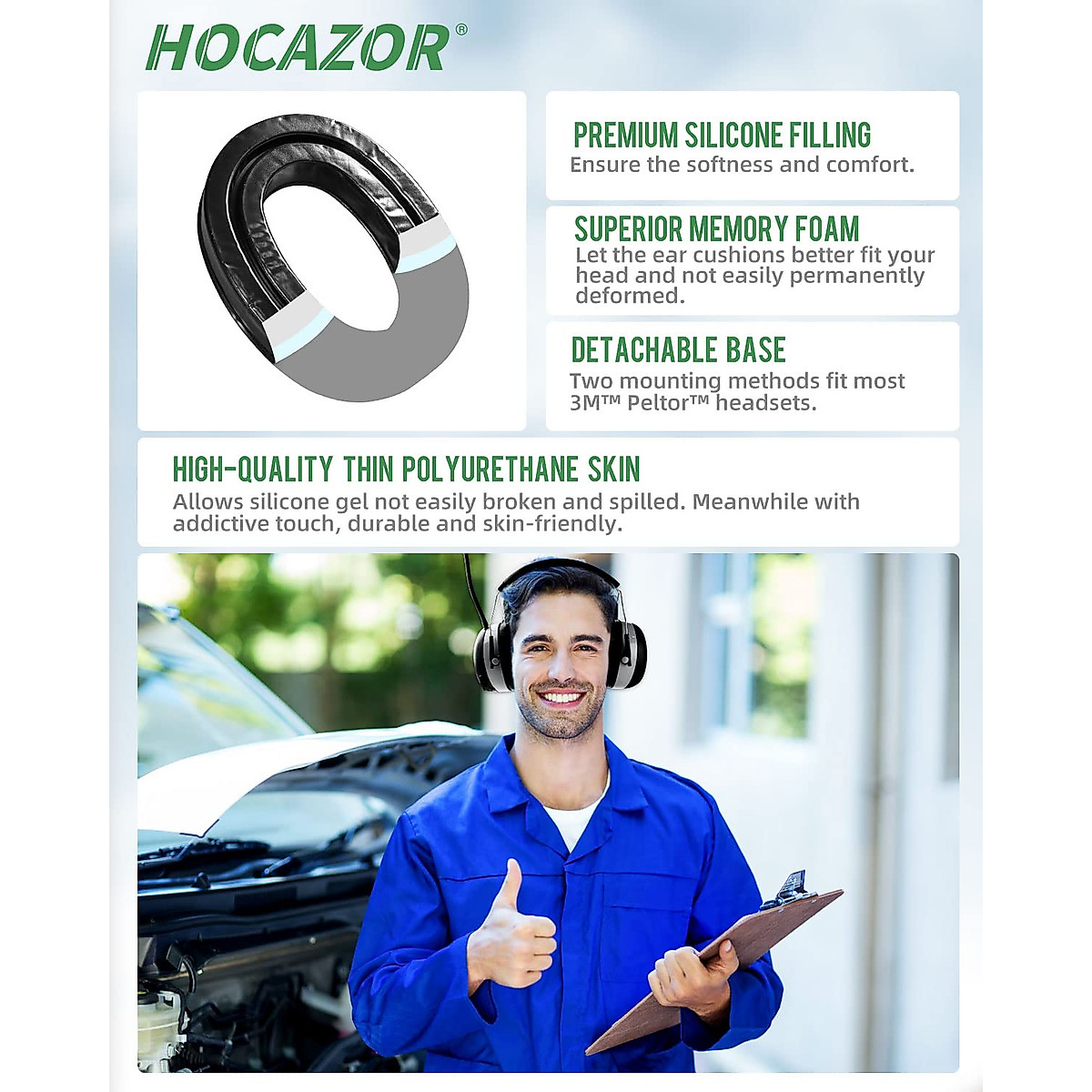 Replacement Gel Ear Pads Fit for Peltor Tactical 100 500/Rangeguard/Awesafe/Howard Leight Ear Protection