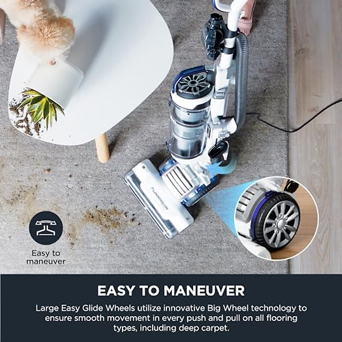 Eureka FloorRover Bagless Upright Pet Vacuum Cleaner, Suctionseal, Swivel Steering for Carpet and Hard Floor